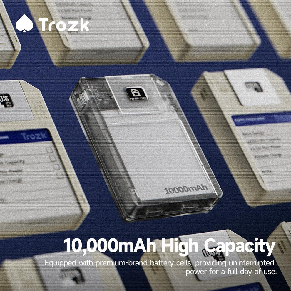Trozk Retro Floppy Power Bank | 10000mAh Magnetic Charger & 64GB Storage