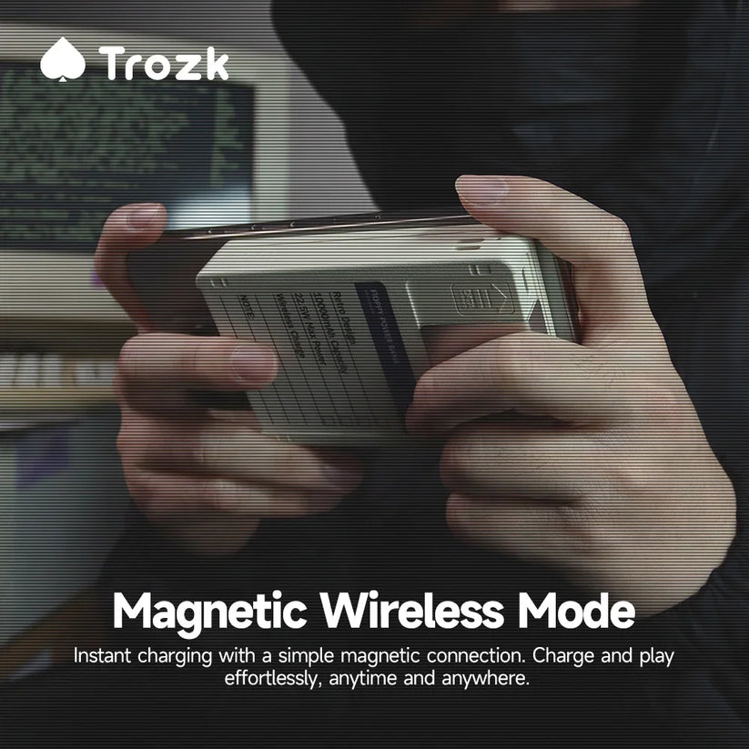 Trozk Retro Floppy Power Bank | 10000mAh Magnetic Charger & 64GB Storage